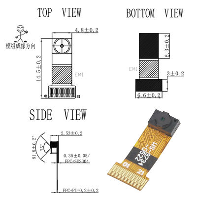 OV9734 1 / 9 Inch Color Camera Module 720p HD CMOS MIPI DVP For Micro ...